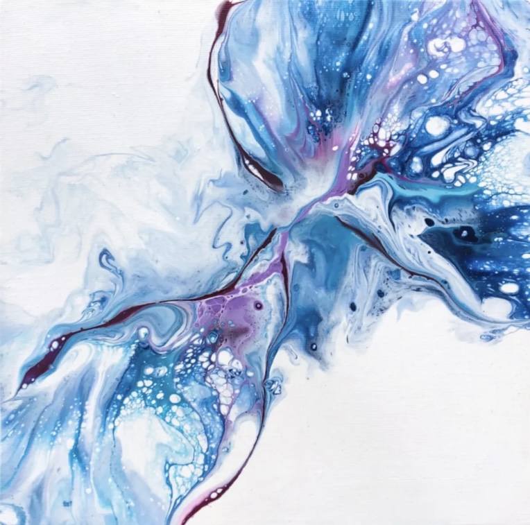 Tableau moderne bleu et violet